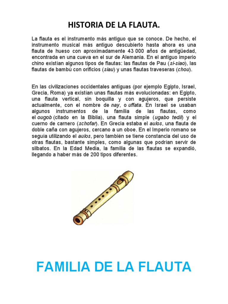 Historia y origen de la flauta dulce | PDF | Clásicos