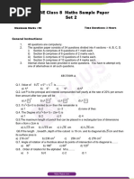 Class 8 Maths Question Paper 2025 | PDF | Area
