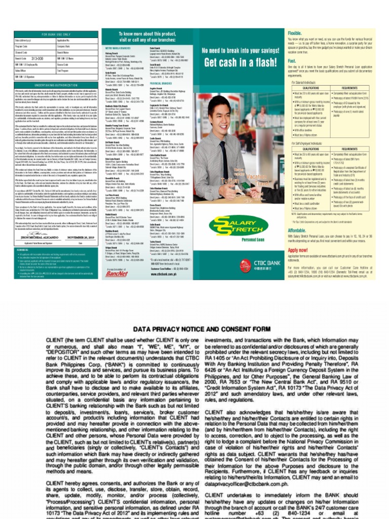 CTBC Form & Consent Form | PDF | Confidentiality | Banks