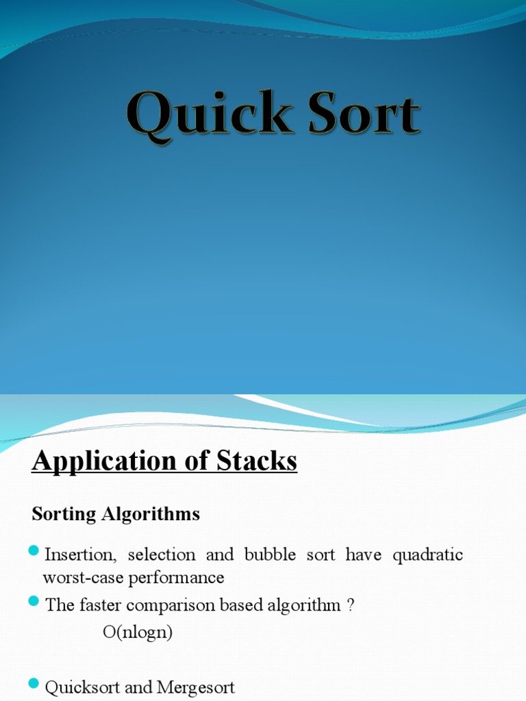 Quick Sort | PDF | Algorithms And Data Structures | Areas Of Computer Science