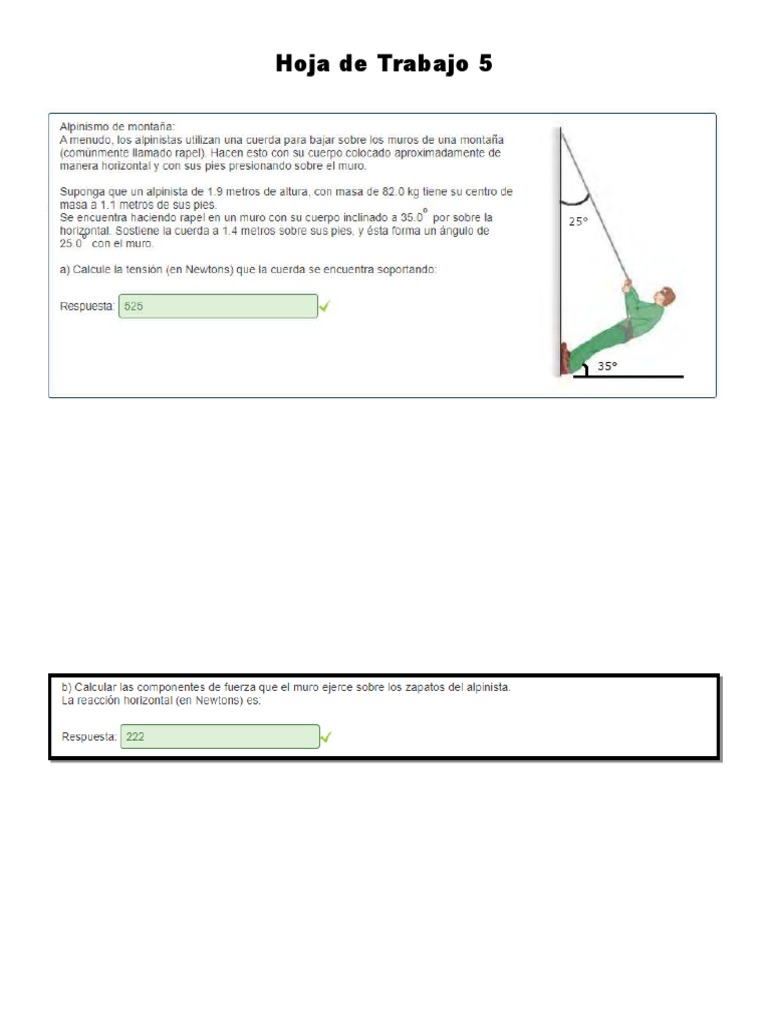 Hoja de Trabajo 5 Fisica | PDF
