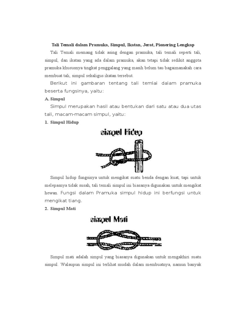 Tali Temali Dalam Pramuka | PDF