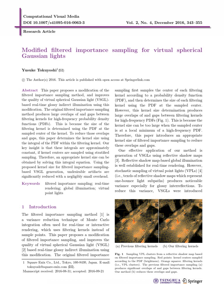 Modified Filtered Importance Sampling For Virtual Spherical Gaussian Lights PDF | PDF ...