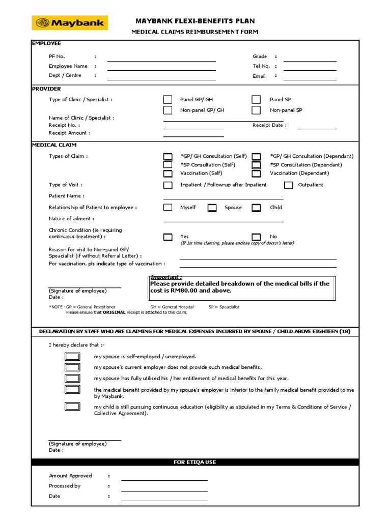 Employee Medical Claims Form Template | PDF | Patient | Clinic