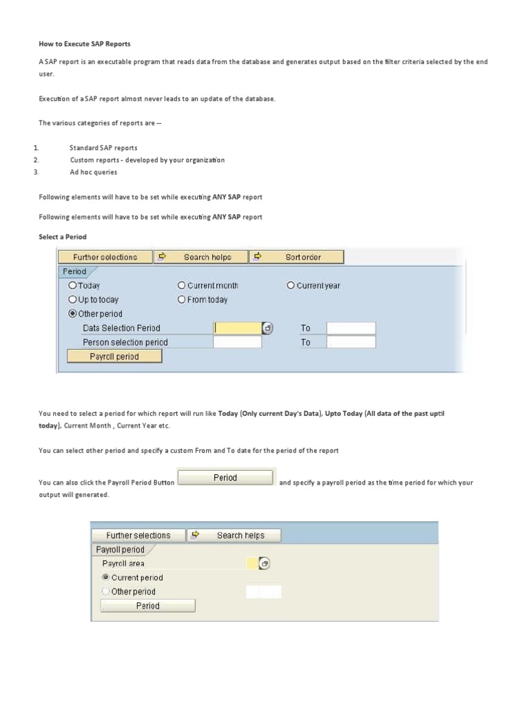 SAP Reports | Databases | Spreadsheet