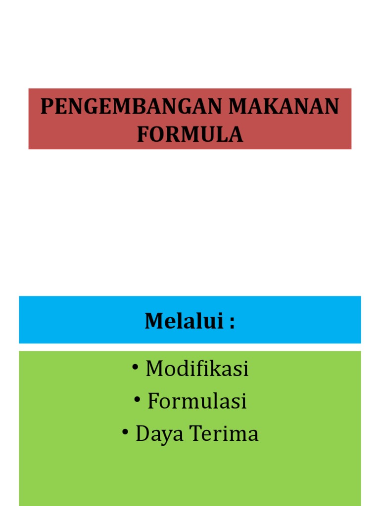 Pengembangan Makanan Formula | PDF