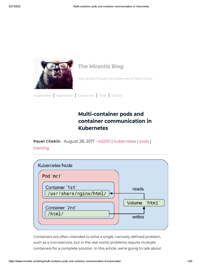 Multi-Container Pods and Container Communication in Kubernetes | PDF ...