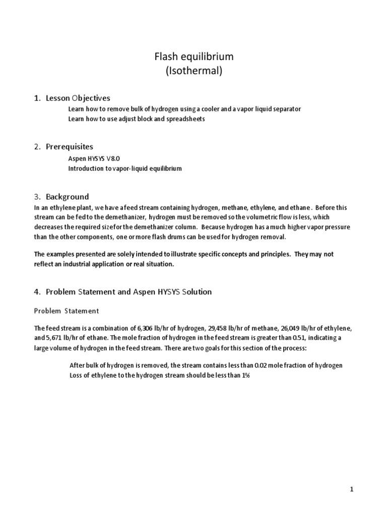 2.1. Flash Equilibrium (Isothermal) | PDF | Phases Of Matter | Chemistry