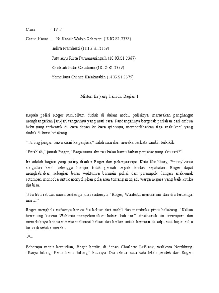 The Mystery of The Shattered Ice IV F-1 | PDF