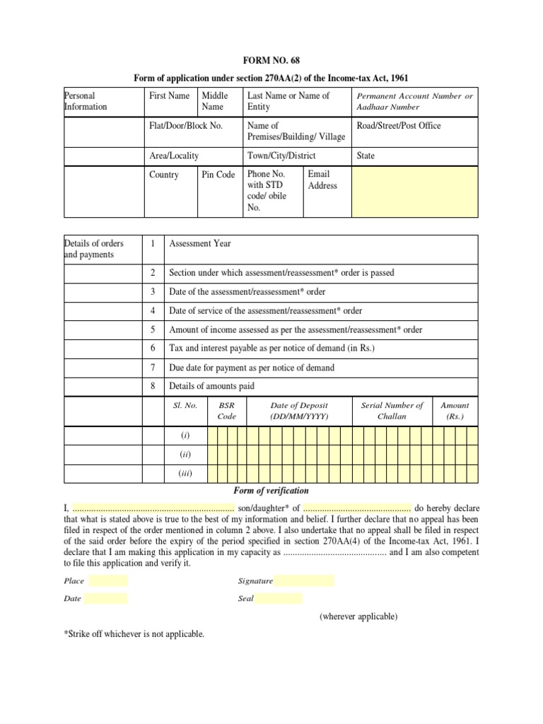 Itr 62 Form 68 | PDF | Taxation | Economies