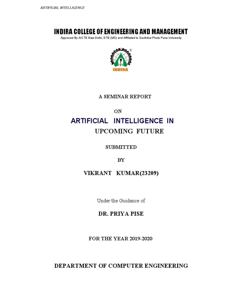 Final Seminar Report | PDF | Artificial Intelligence | Intelligence (AI ...