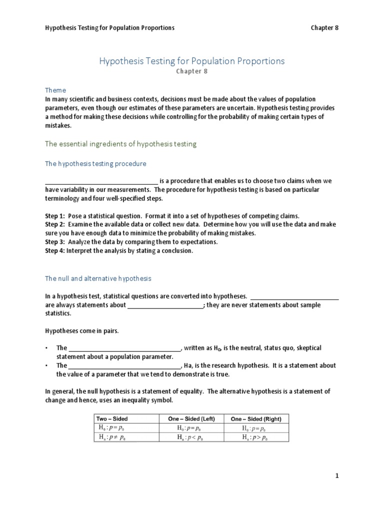 Chapter 8 of An Elementary Statistics Class | PDF | P Value ...