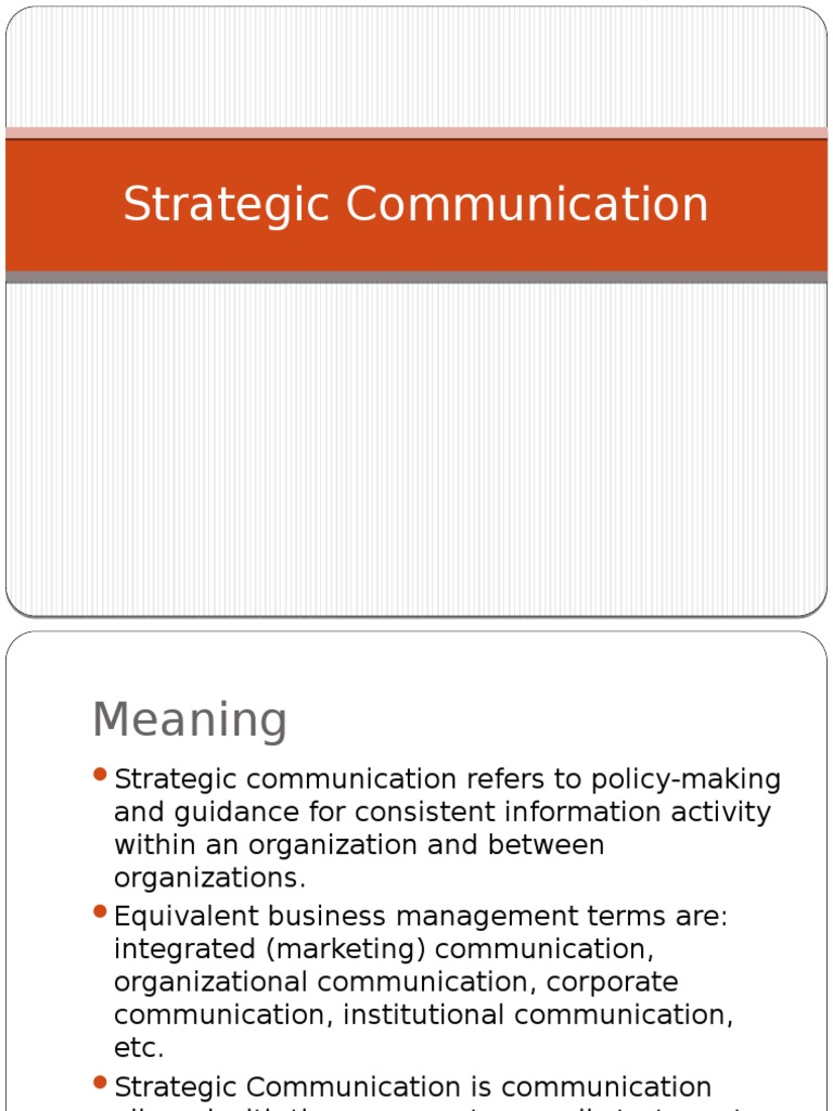 Understanding Strategic Communication | PDF | Strategic Communication ...