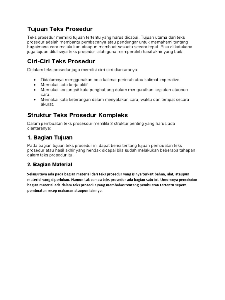 Tujuan Teks Prosedur | PDF