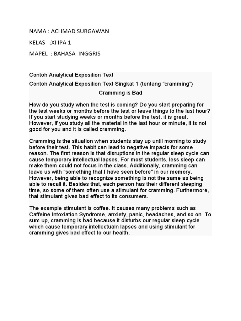 2 Contoh Analytycal Exposition Texts and 10 Soal Tentang Analytycal ...