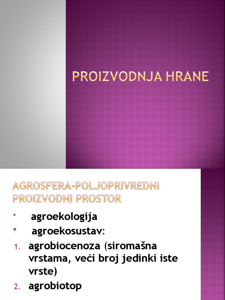Proizvodnja Hrane | PDF