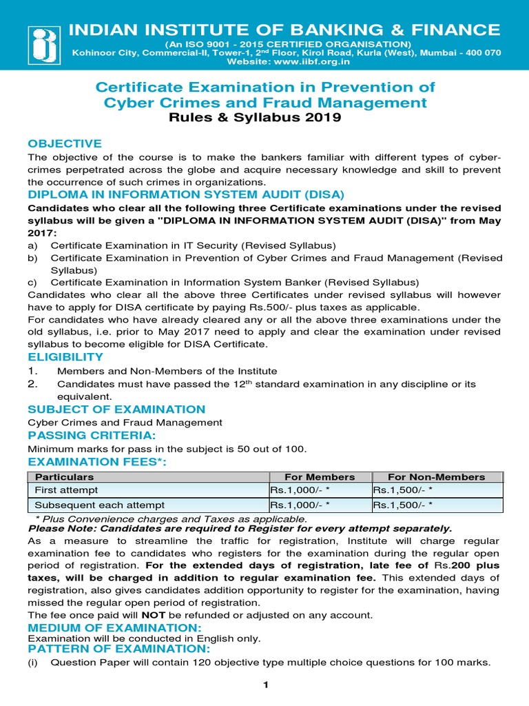 IIBF Cyber Crime Prevention Syllabus | PDF | Cybercrime | Cyberwarfare