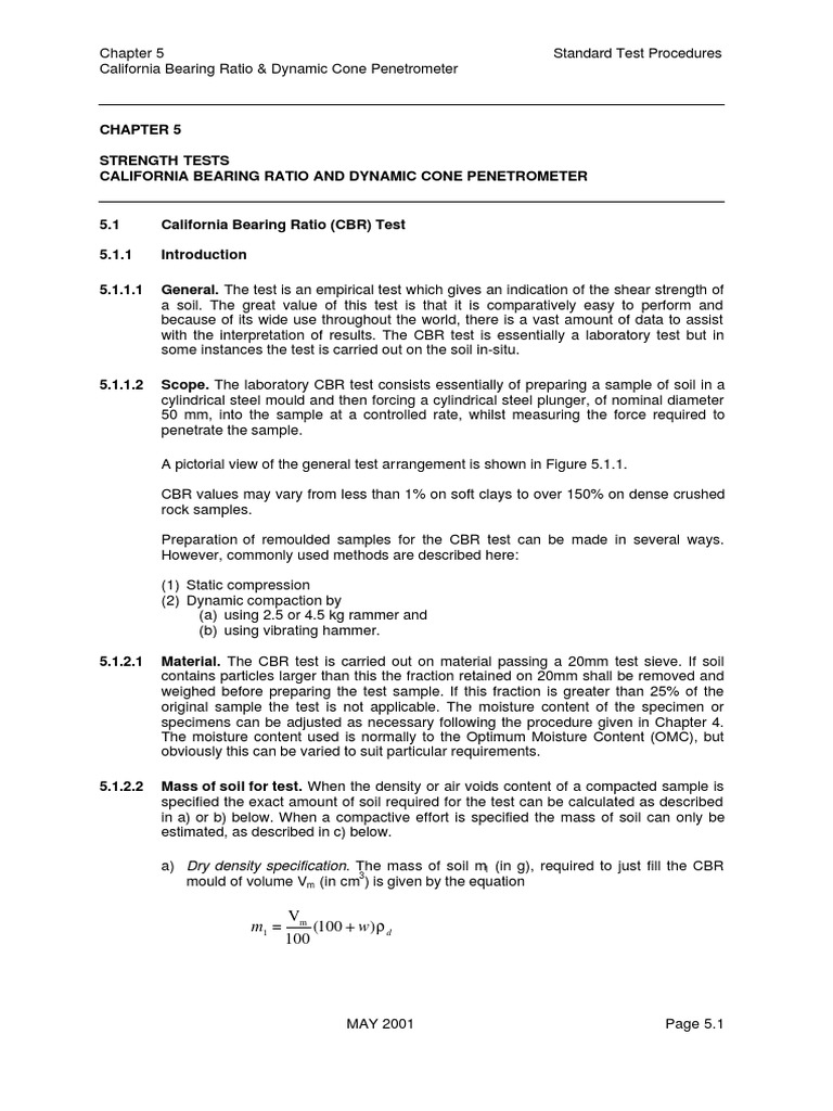 California Bearing Ratio (CBR) Test PDF | PDF | Density | Soil