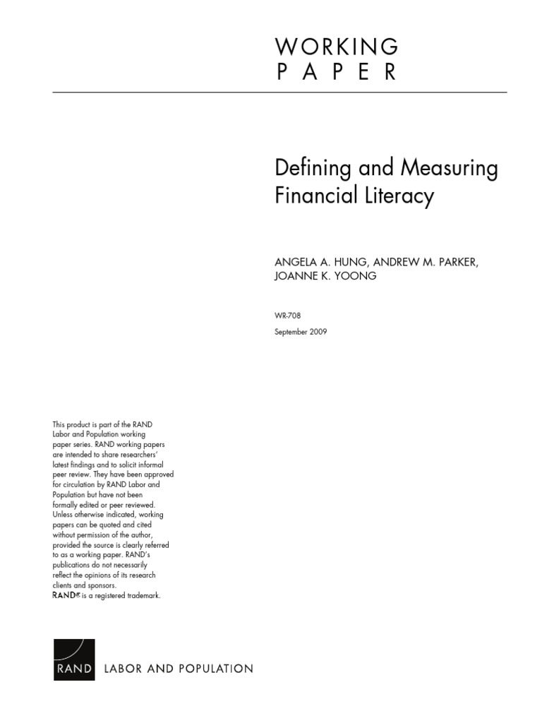 Measuring Financial Literacy Challenges | PDF | Financial Literacy ...