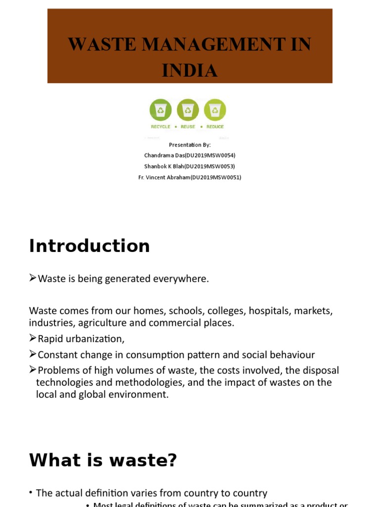 Waste Management in India | PDF | Waste Management | Municipal Solid Waste