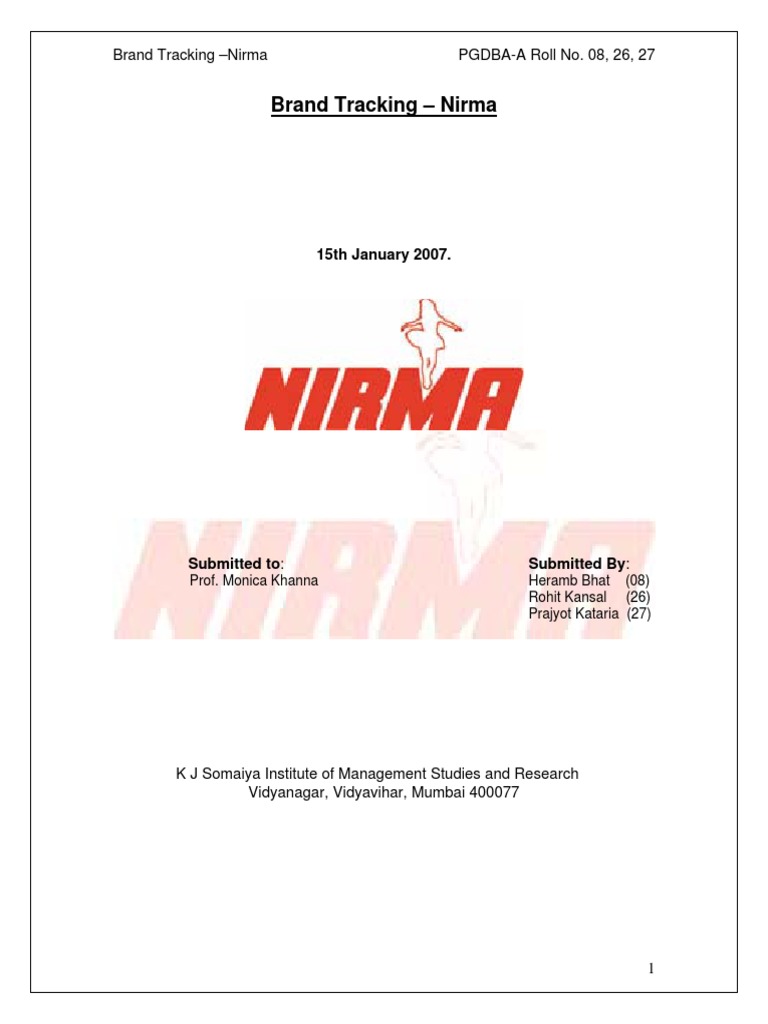 Nirma Brand Case Study PDF | PDF | Brand | Soap