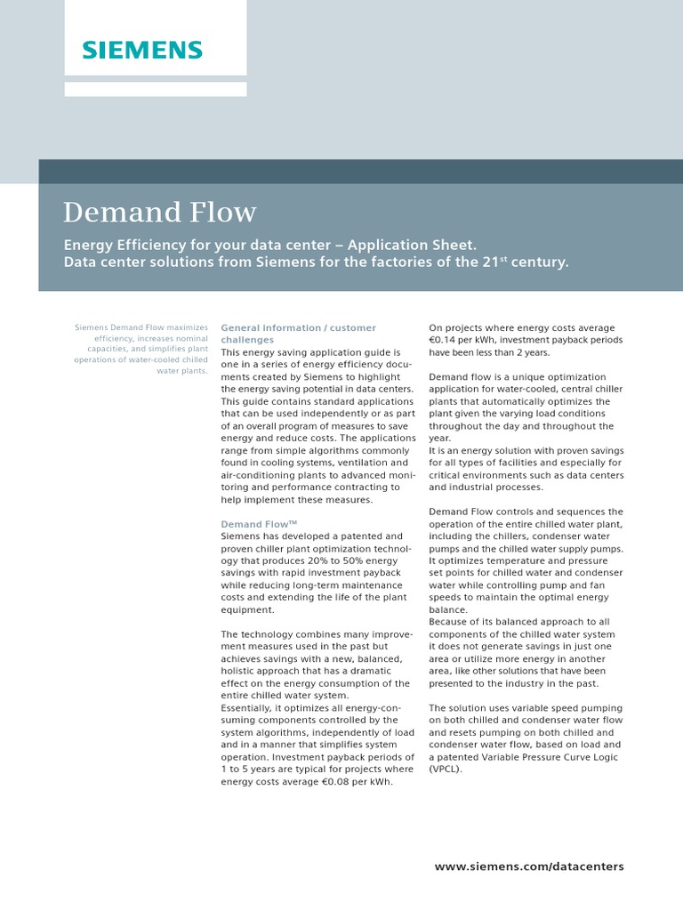 Siemens Demand Flow | PDF | Data Center | Water Supply Network