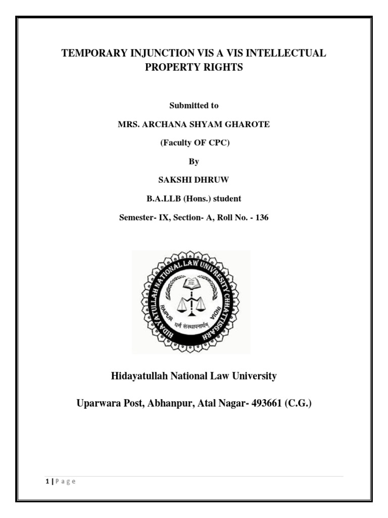 CPC Project | Download Free PDF | Injunction | Equity (Law)