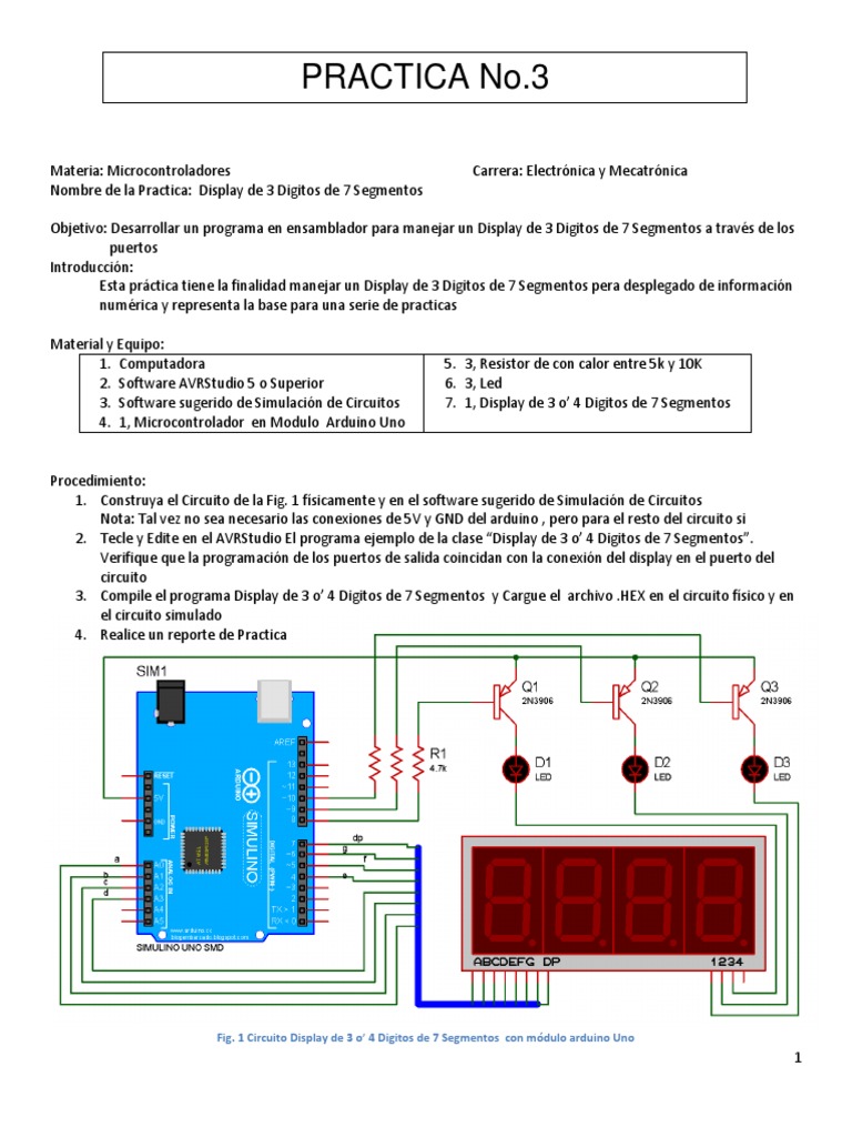 Practica 3 Display de 3 Digitos de 7 Segmentos | PDF