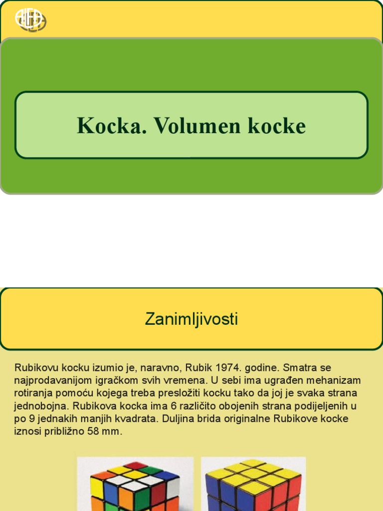 Kocka. Volumen Kocke | PDF