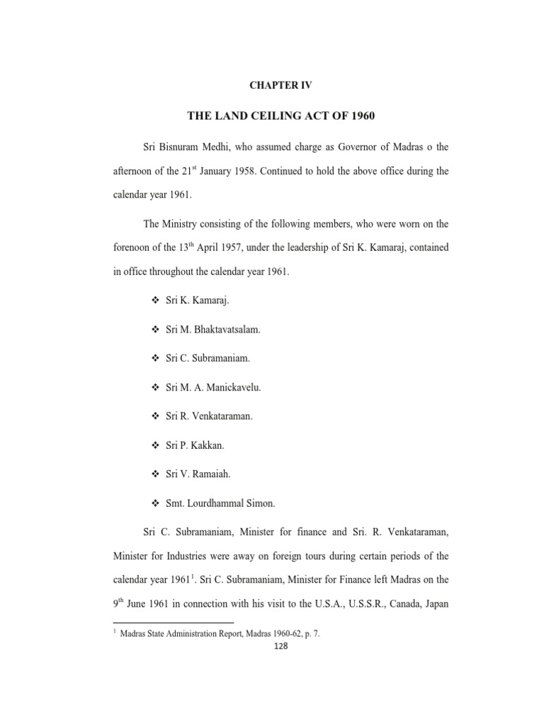 Land Ceiling Act 1960 PDF | PDF | Leasehold Estate | Tamil Nadu