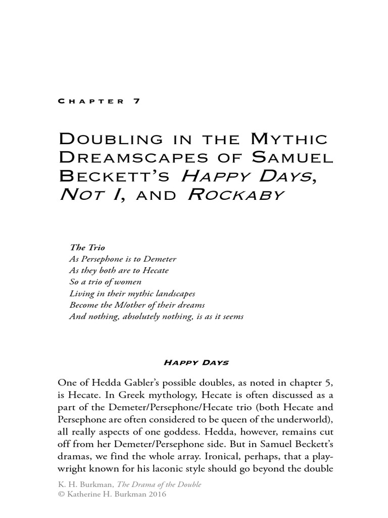 Samuel Beckett and Doubling | PDF | Persephone