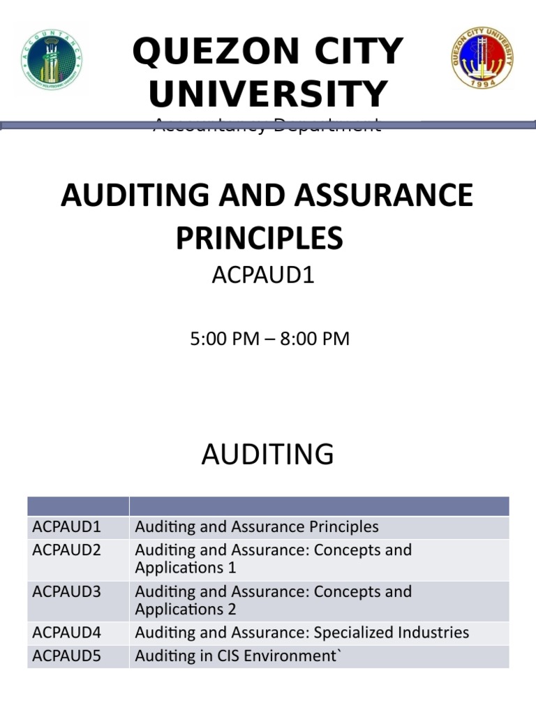 Session 1 AUDITING AND ASSURANCE PRINCIPLES | PDF | Financial Audit ...