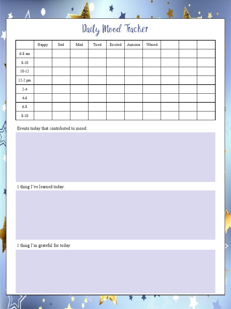 Mood Tracker Binder | PDF | Mood (Psychology) | Mental Health