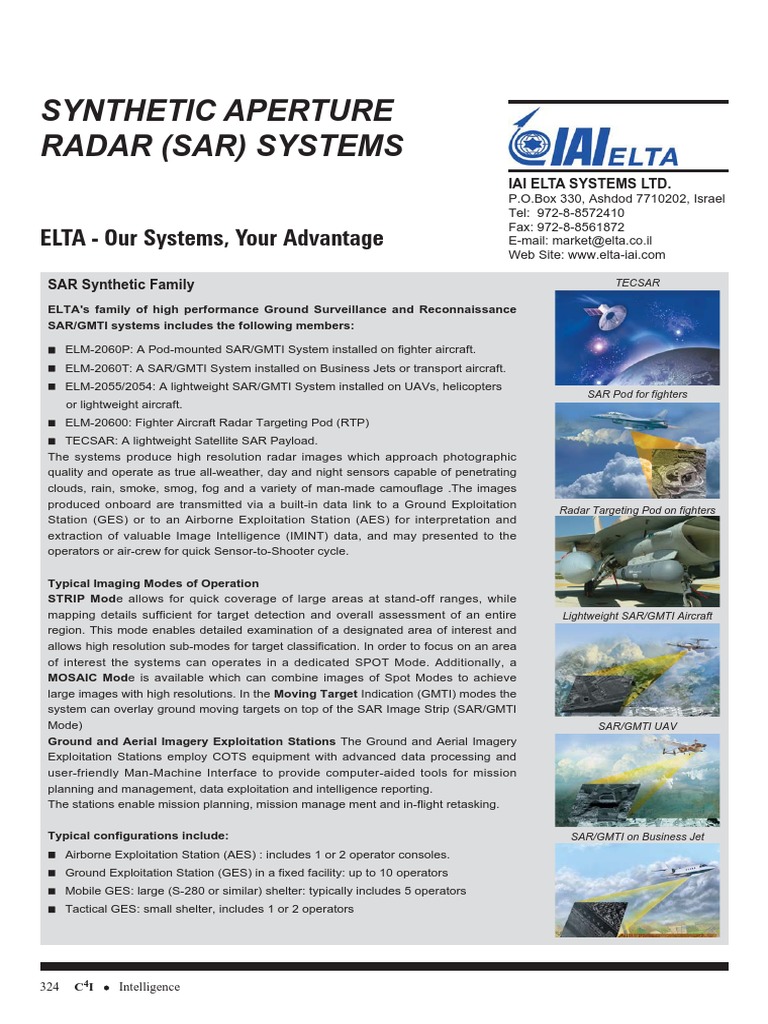 IAI ELTA Radar SAR Systems | PDF | Aviation | Aircraft