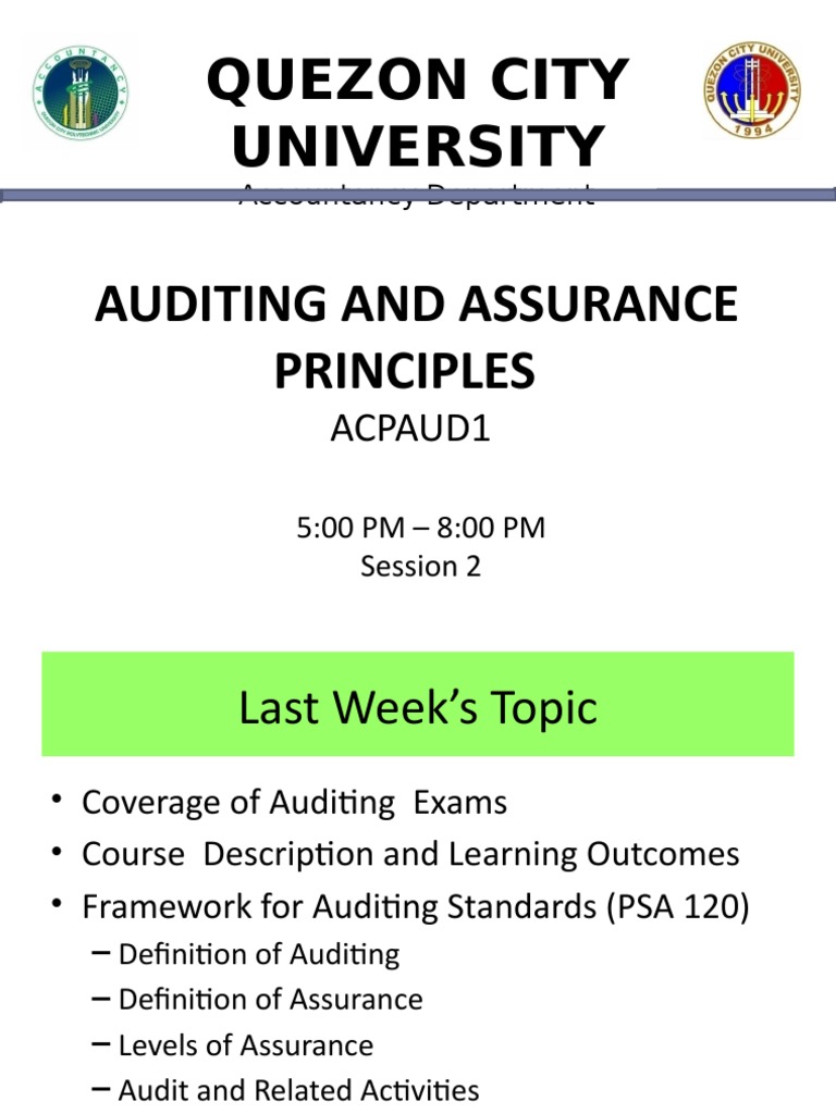 Session 2 For SBAC2B AUDITING AND ASSURANCE PRINCIPLES | PDF ...