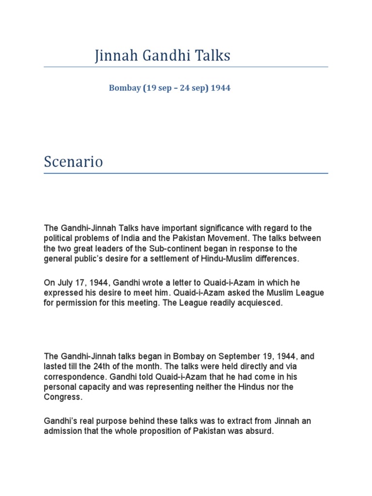 Jinnah Gandhi | PDF | Muhammad Ali Jinnah | Mahatma Gandhi