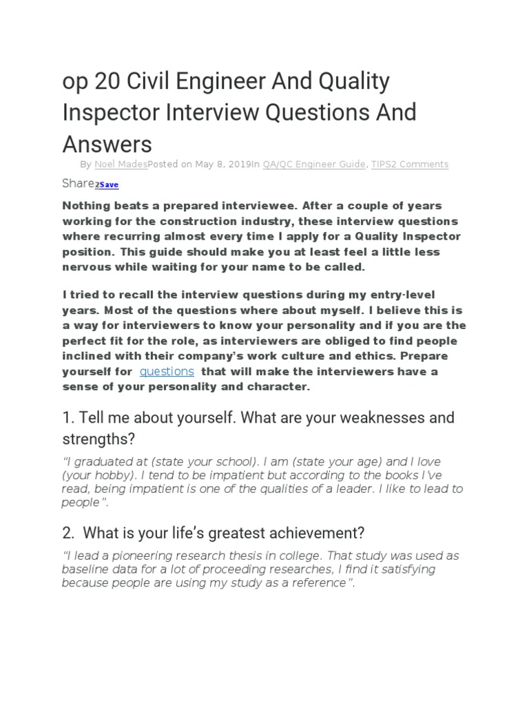 Qa-Qc Interview | Download Free PDF | Job Interview | Salary