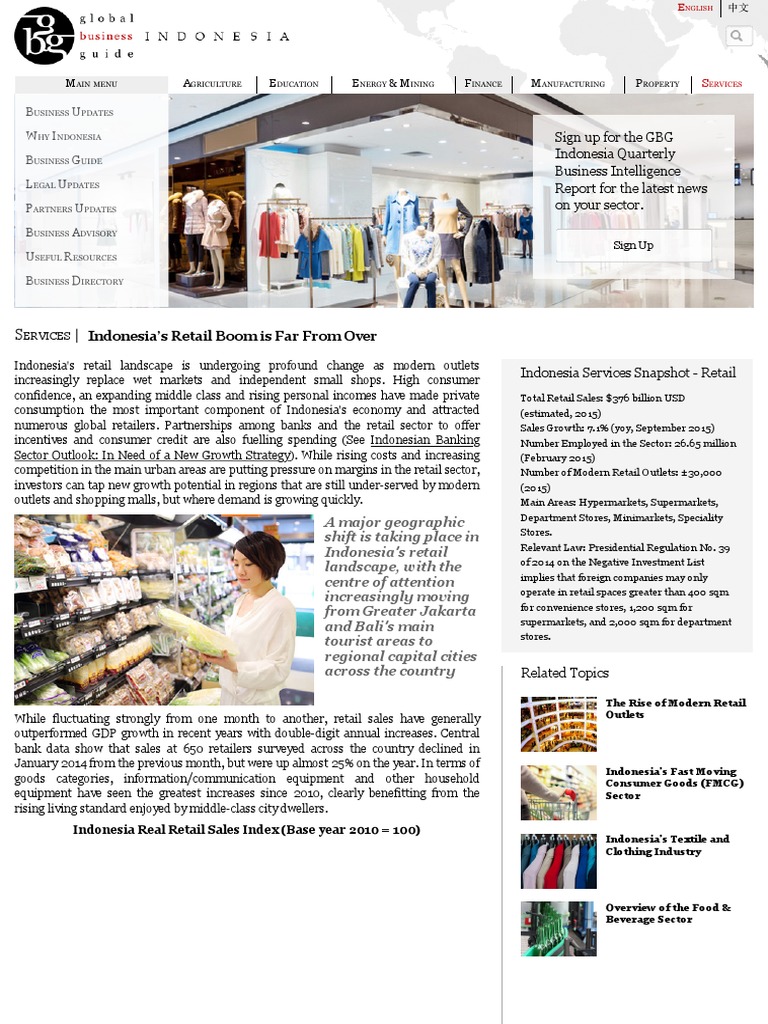 Retail Sector in Indonesia - GBG | PDF | Department Store | Retail