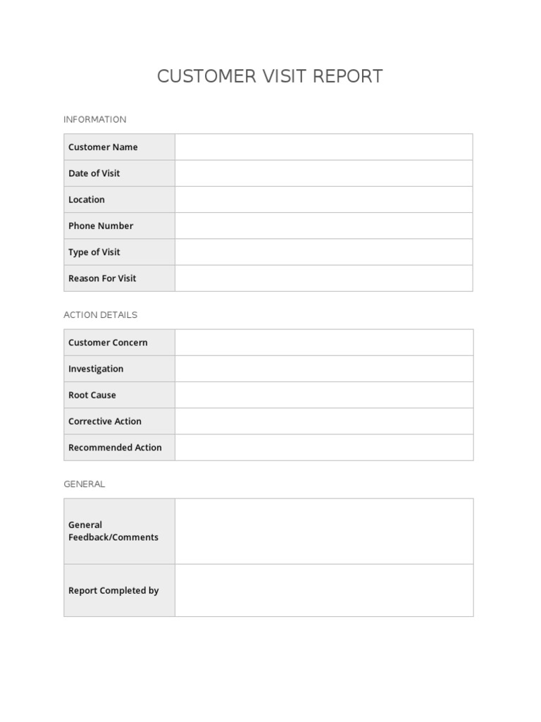 Customer Visit Report | PDF