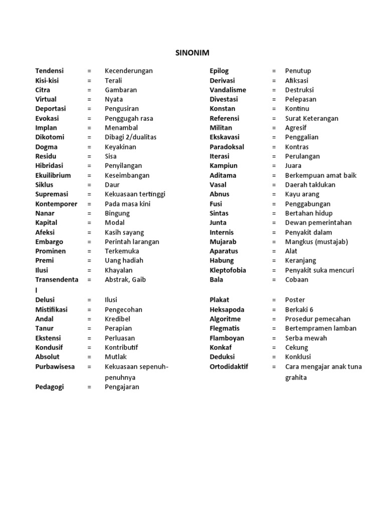 SINONIM | PDF