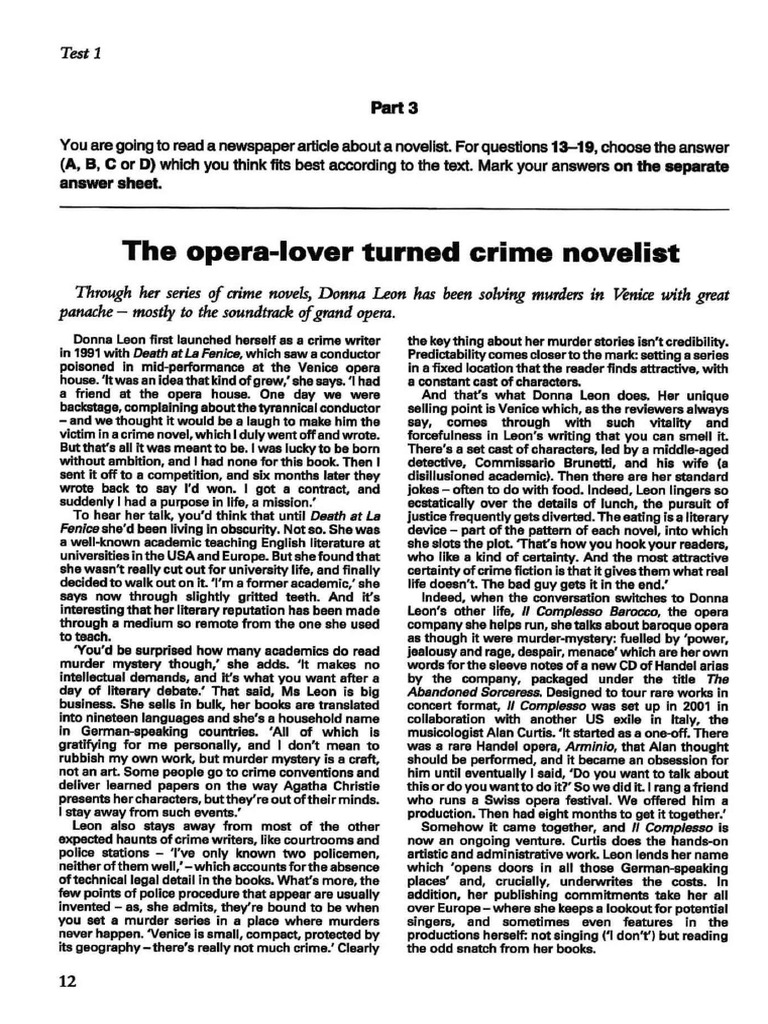 Cae 1 - Reading - Test - 1 | PDF