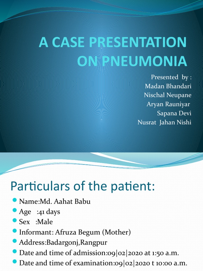 A Case Presentation On Pneumonia | PDF | Pneumonia | Respiratory Tract