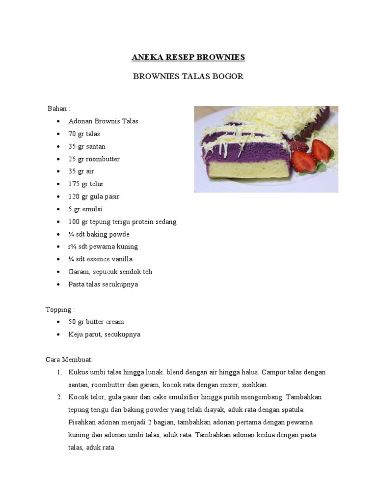Resep Brownies | PDF