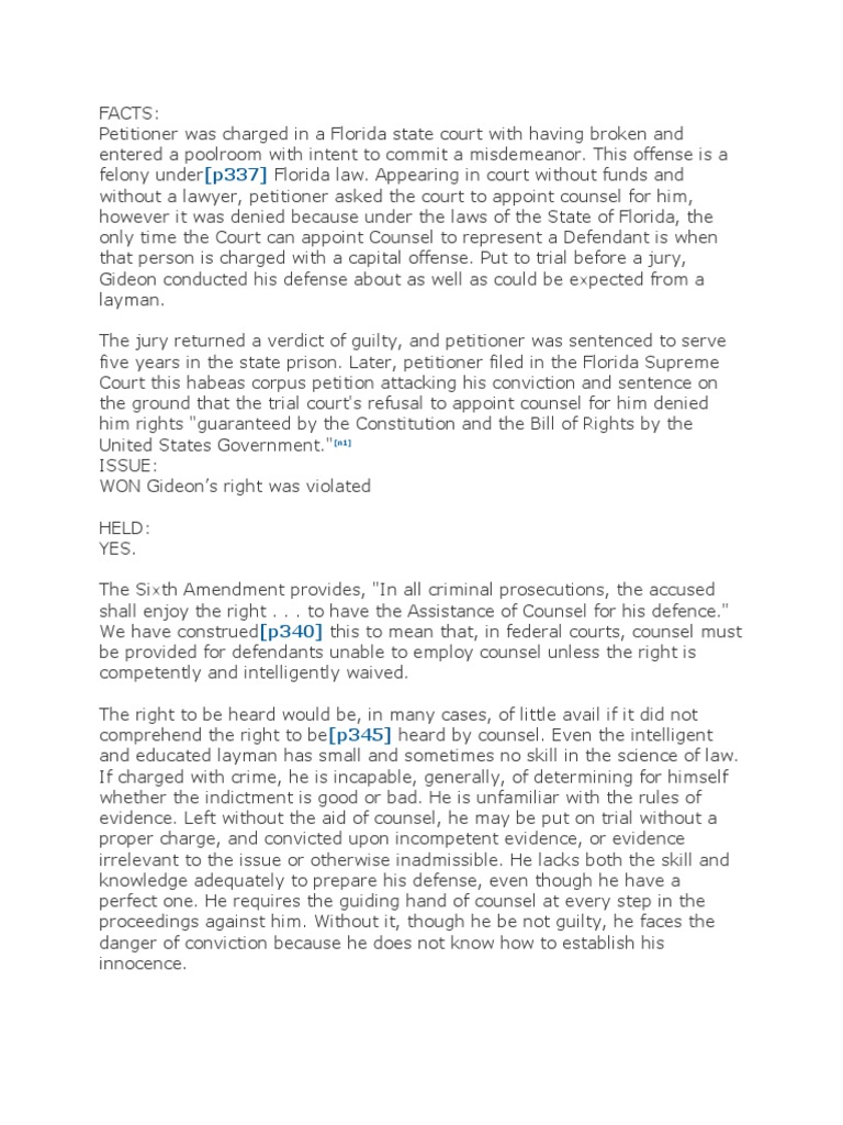 Gideon v. Wainwright | PDF