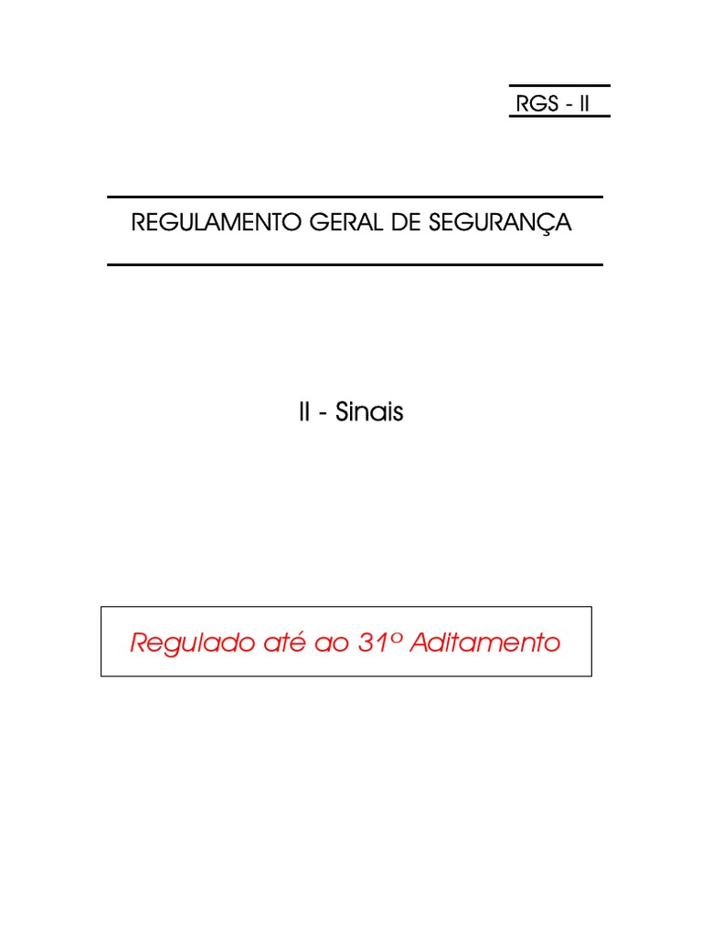 RGS II - Sinais Ferroviários PDF | PDF | Trem | Vermelho