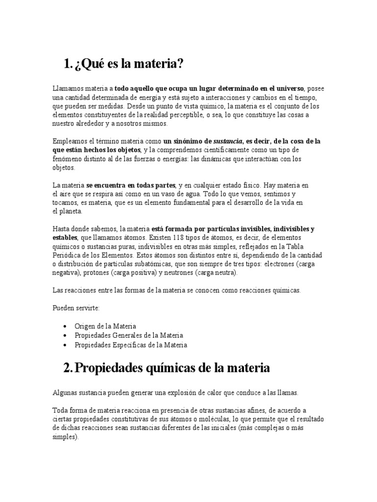 Qué Es La Materia | PDF | Importar | Átomos