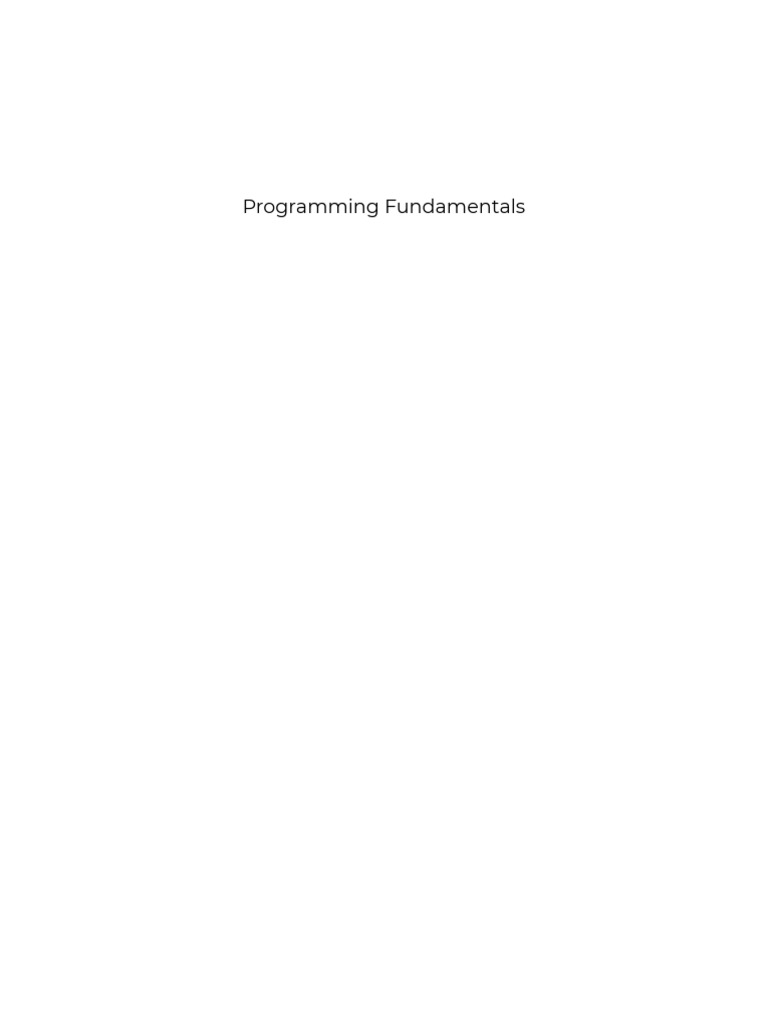 Prograaming Fundamentals PDF | PDF | Integrated Development Environment | Computer Program