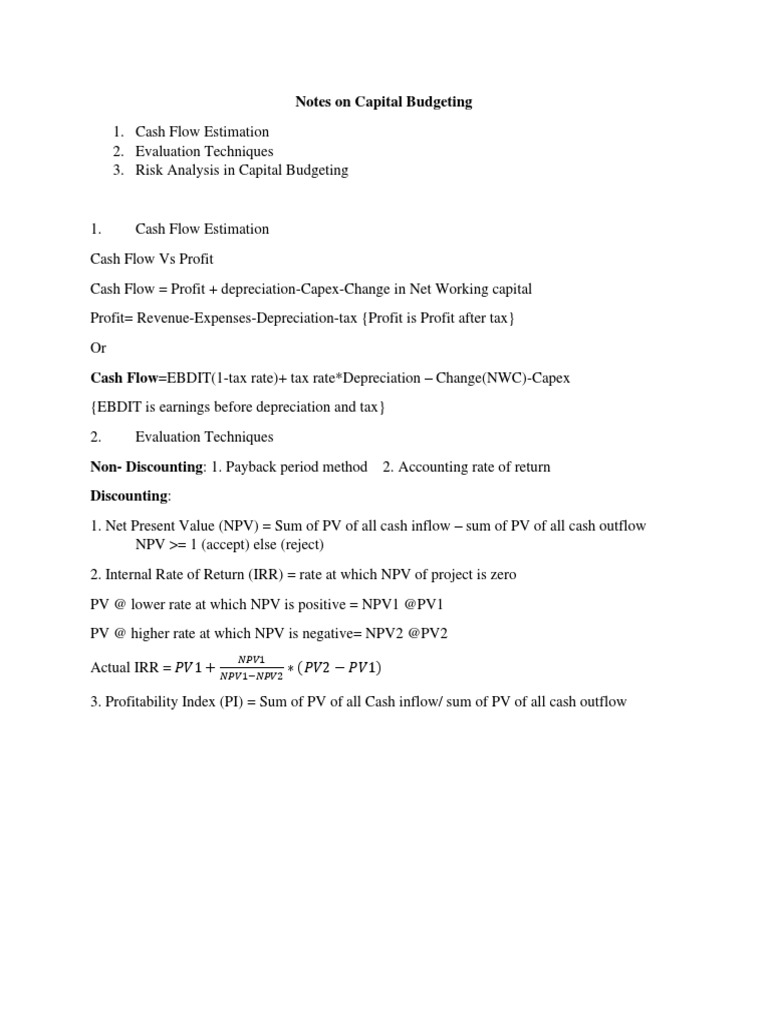 Capital Budgeting Techniques Guide | PDF | Net Present Value | Capital ...