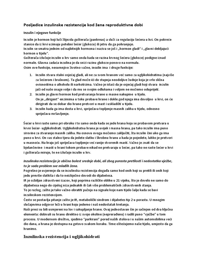 Inzulinska Rezistencija | PDF