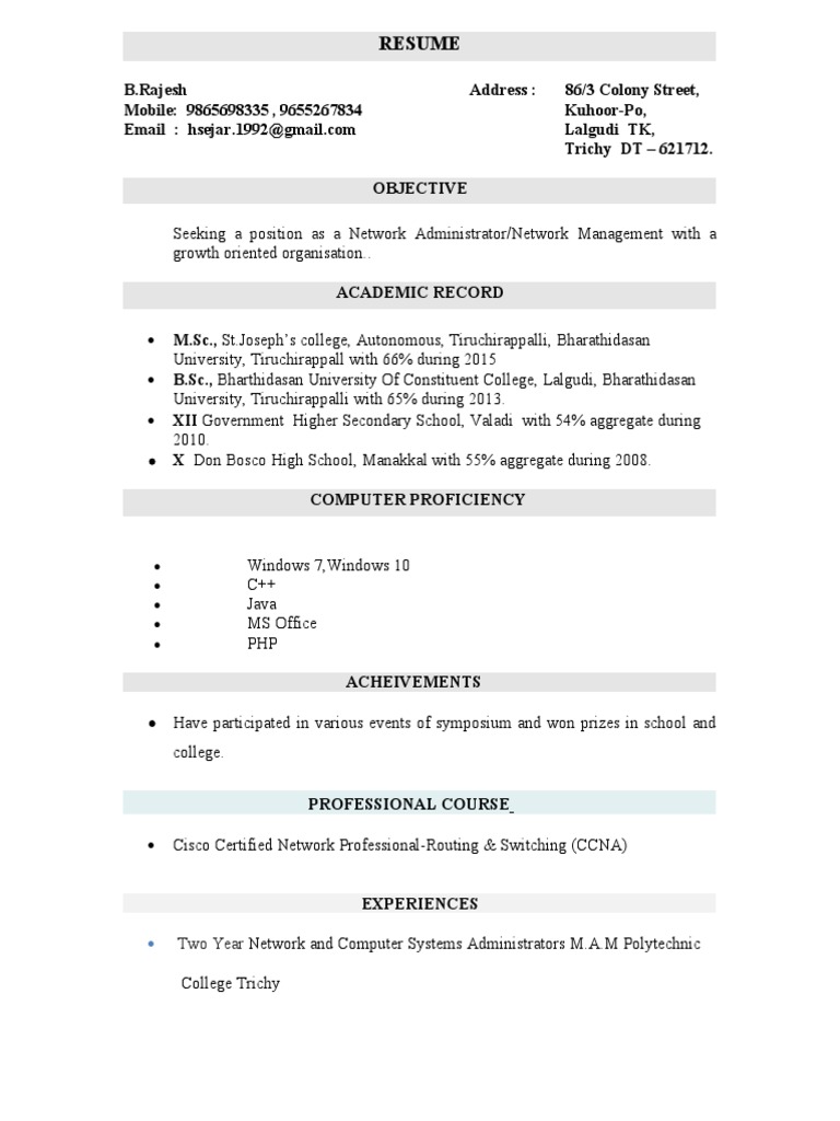 Rajesh Resume | PDF | Computing | Information Technology
